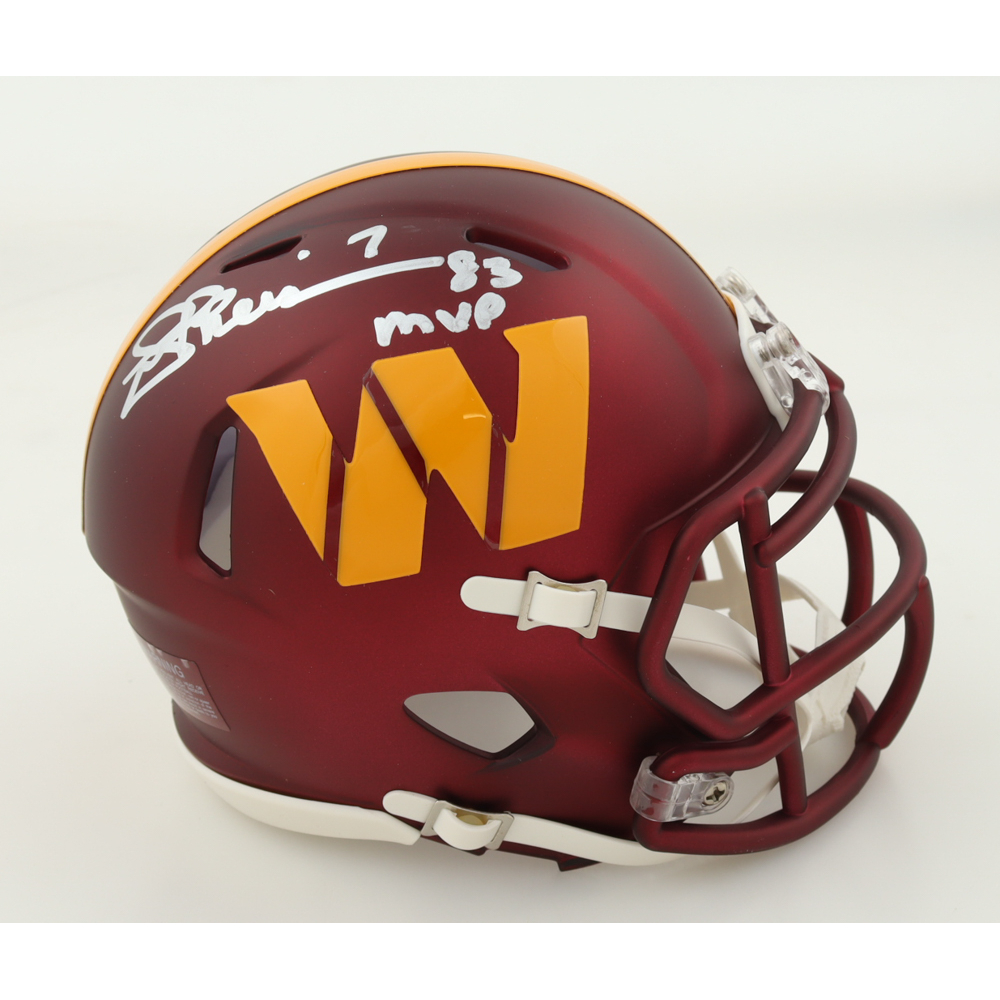 Joe Theismann Signed Commanders Flash Alternate Speed Mini Helmet ...