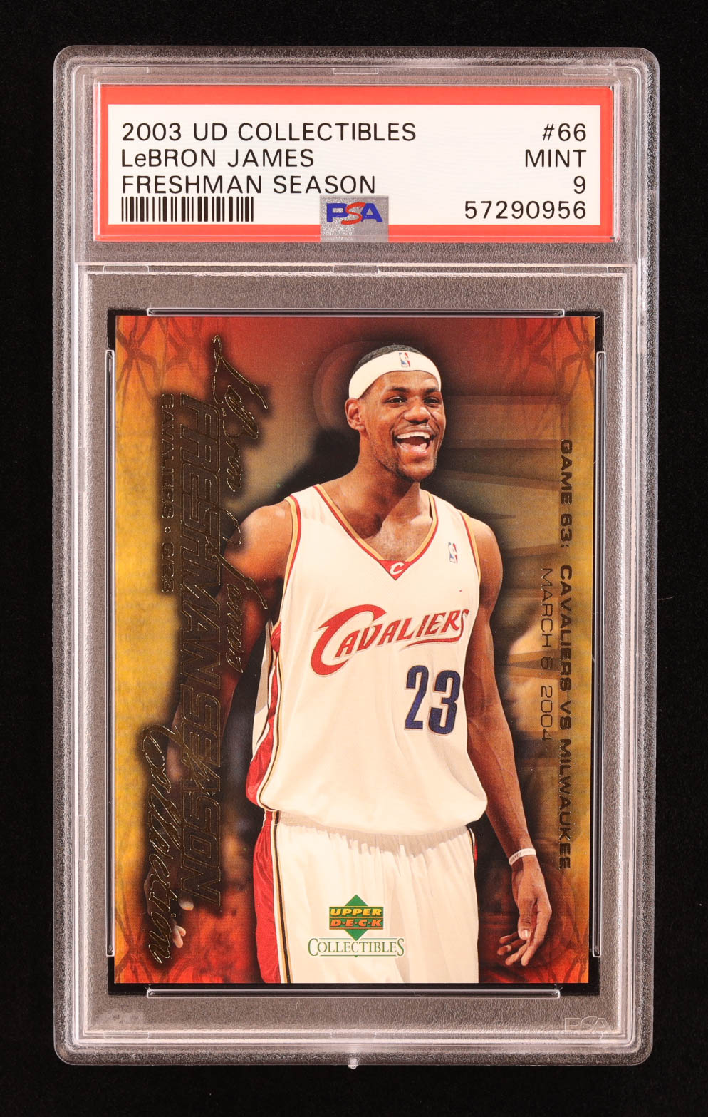 LeBron James 2004 Upper Deck LeBron James Freshman Season #66 (PSA 9 ...