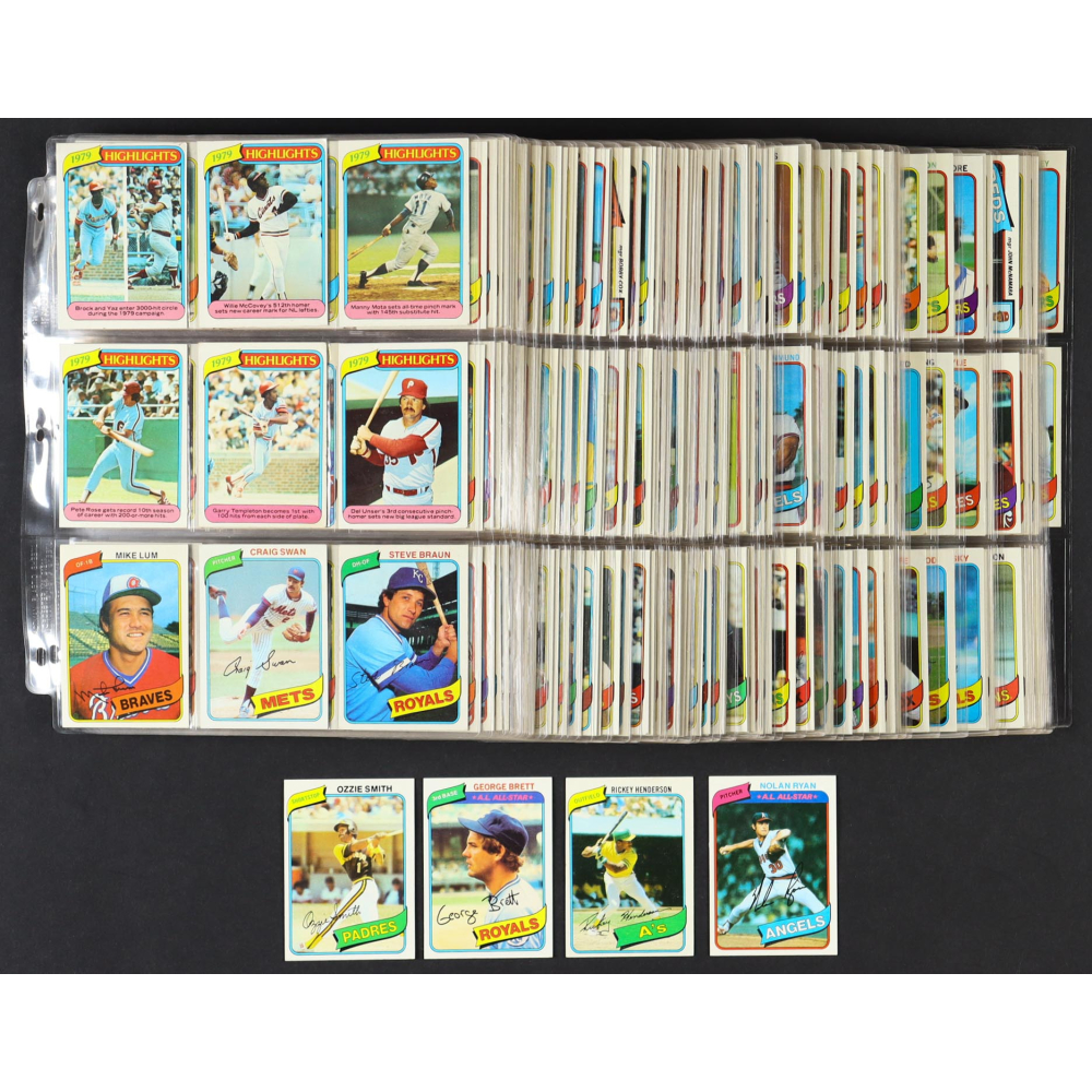 1980 Topps Baseball Complete Set Of (726) Cards In Binder With Rickey