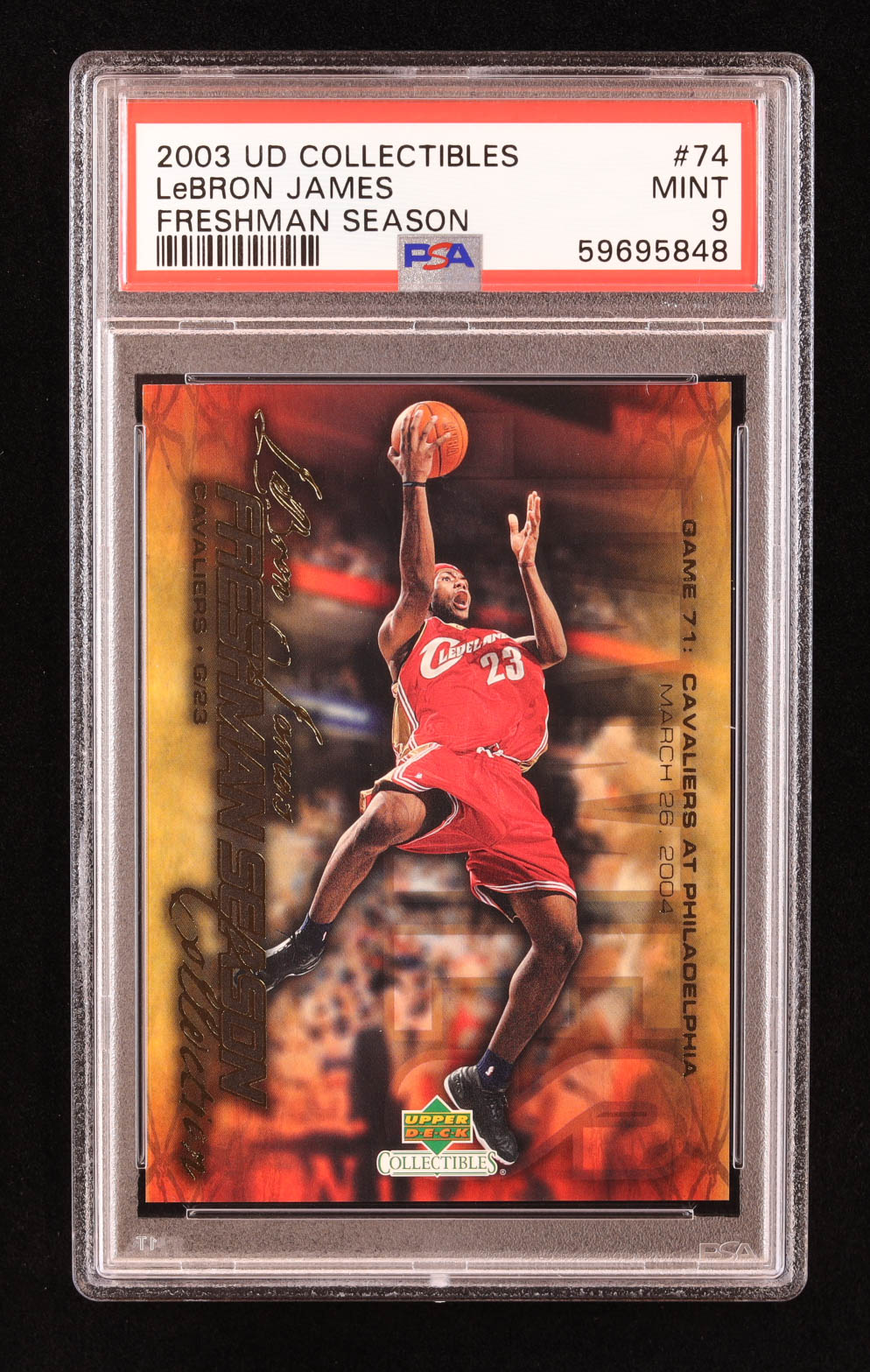 LeBron James 2004 Upper Deck LeBron James Freshman Season #74 (PSA 9 ...