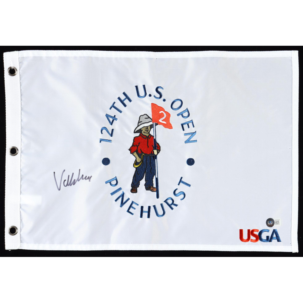 Viktor Hovland Signed 2024 U.S. Open Golf Pin Flag (Beckett) | Pristine ...