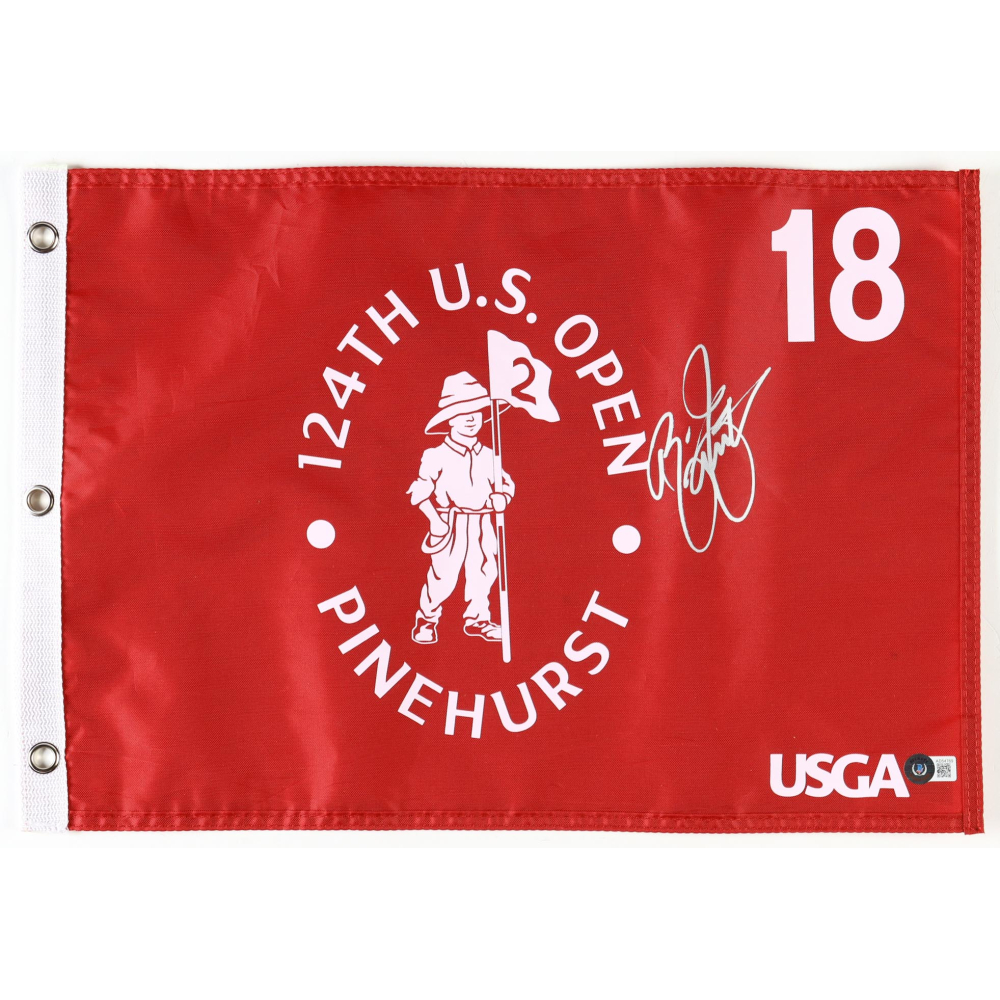 Rickie Fowler Signed 2024 U.S. Open Golf Pin Flag (Beckett) | Pristine ...