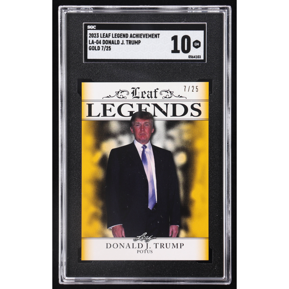 Donald J. Trump 2023 Leaf Special Release Legends Achievement Gold # ...