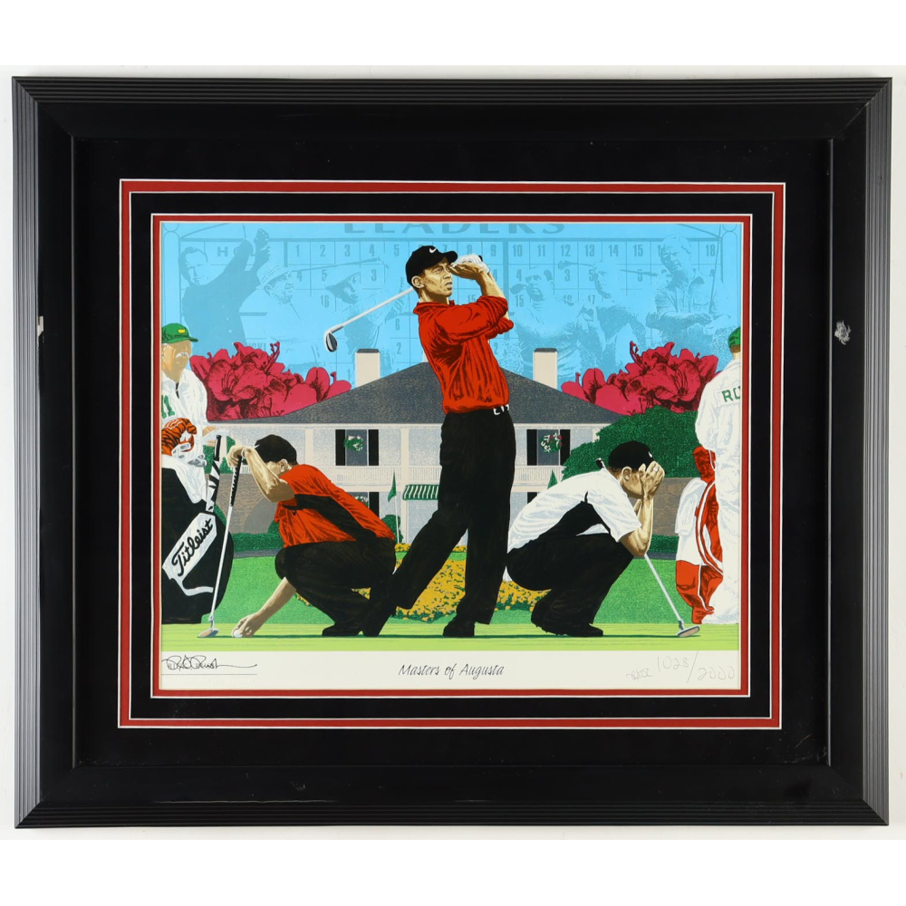 Tiger Woods "Masters of Augusta" LE Custom Framed Photo by Rick Rush ...