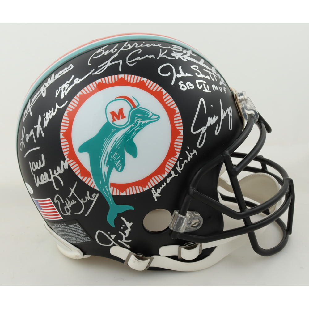 1972 Dolphins Full-Size Authentic On-Field Matte Black Helmet Team ...