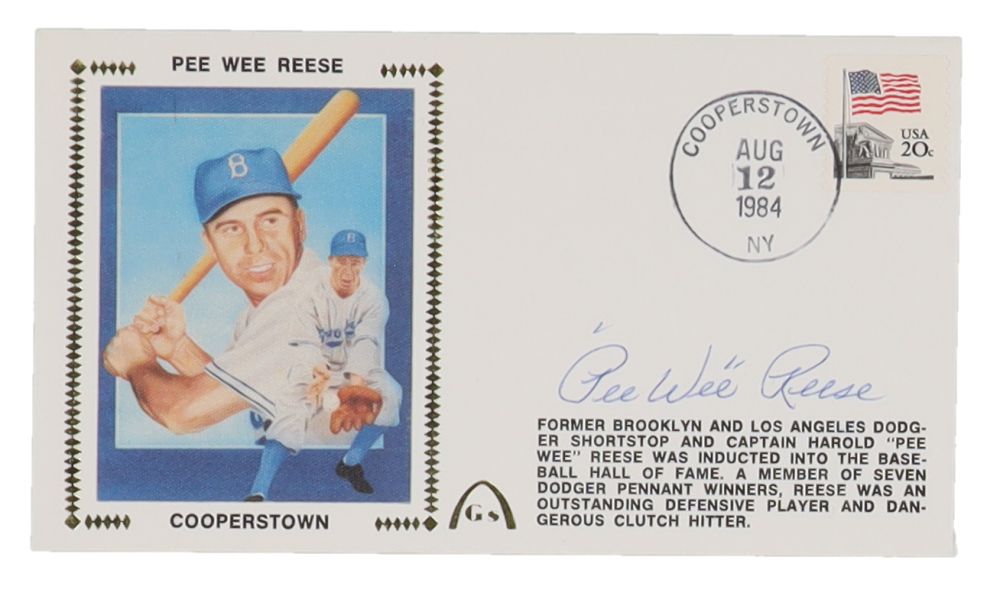 Pee Wee Reese Signed Dodgers 1984 FDC Envelope (JSA) | Pristine Auction