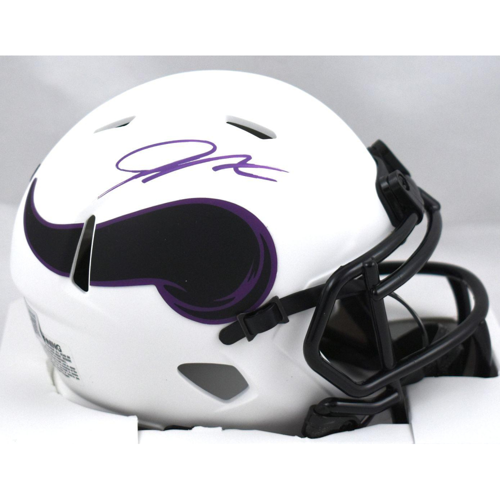 Jordan Addison Signed Vikings Lunar Eclipse Alternate Speed Mini Helmet ...