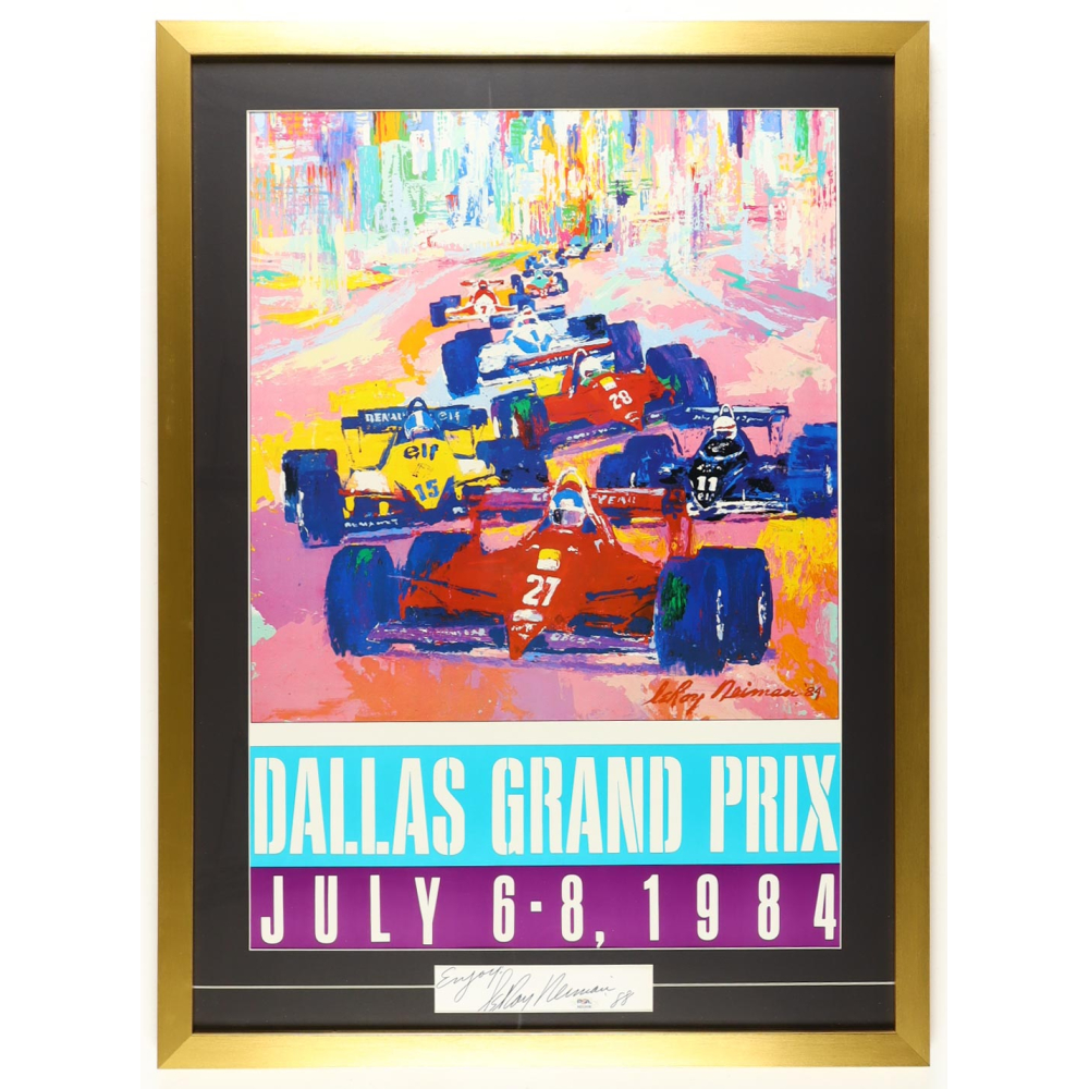 LeRoy Neiman Signed "Dallas Grand Prix" Custom Framed Cut Display ...