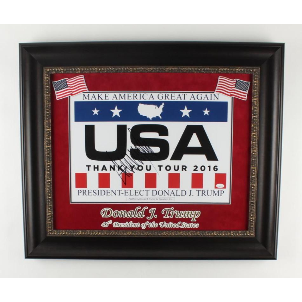 Donald Trump Signed Custom Framed Official 2016 "Make America Great ...