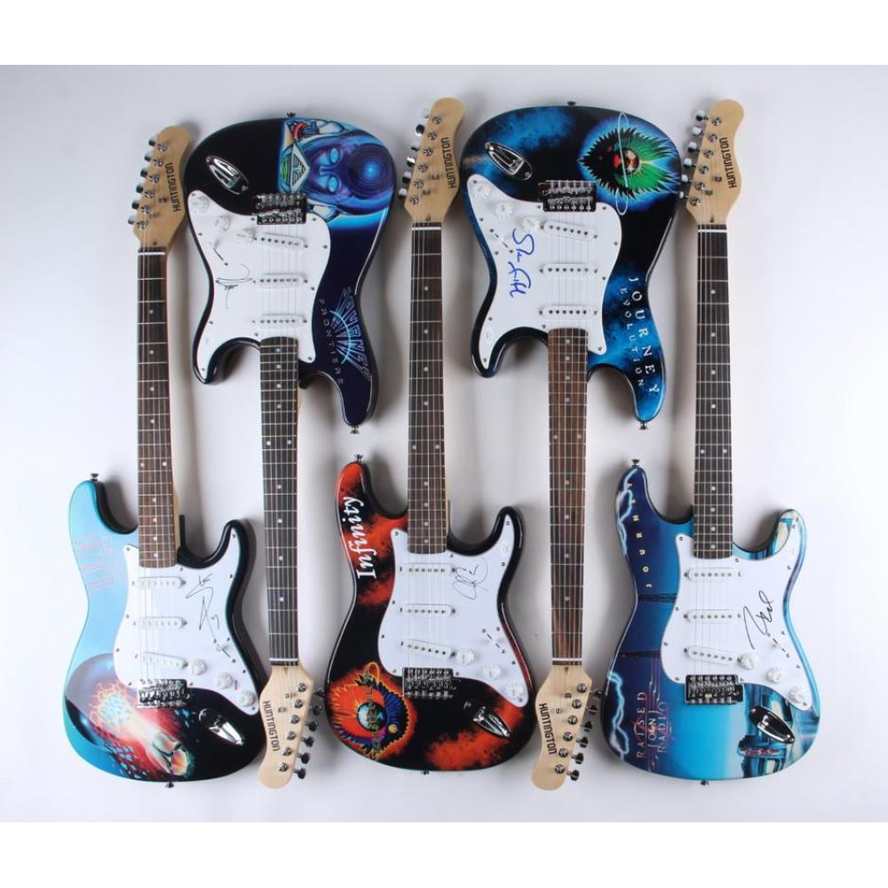 Journey Set of (5) Full-Size Electric Guitars signed by (5) with Ross ...