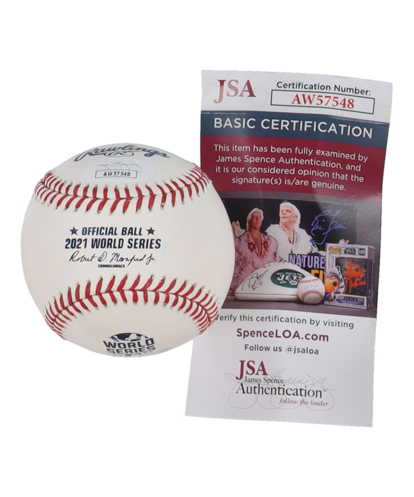 Eddie Rosario Signed 2021 World Series Logo Baseball (JSA) | Pristine ...