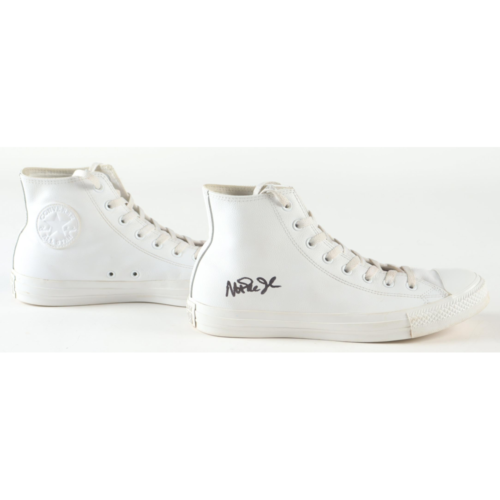 Magic Johnson & Larry Bird Signed Vintage Converse All Star White ...