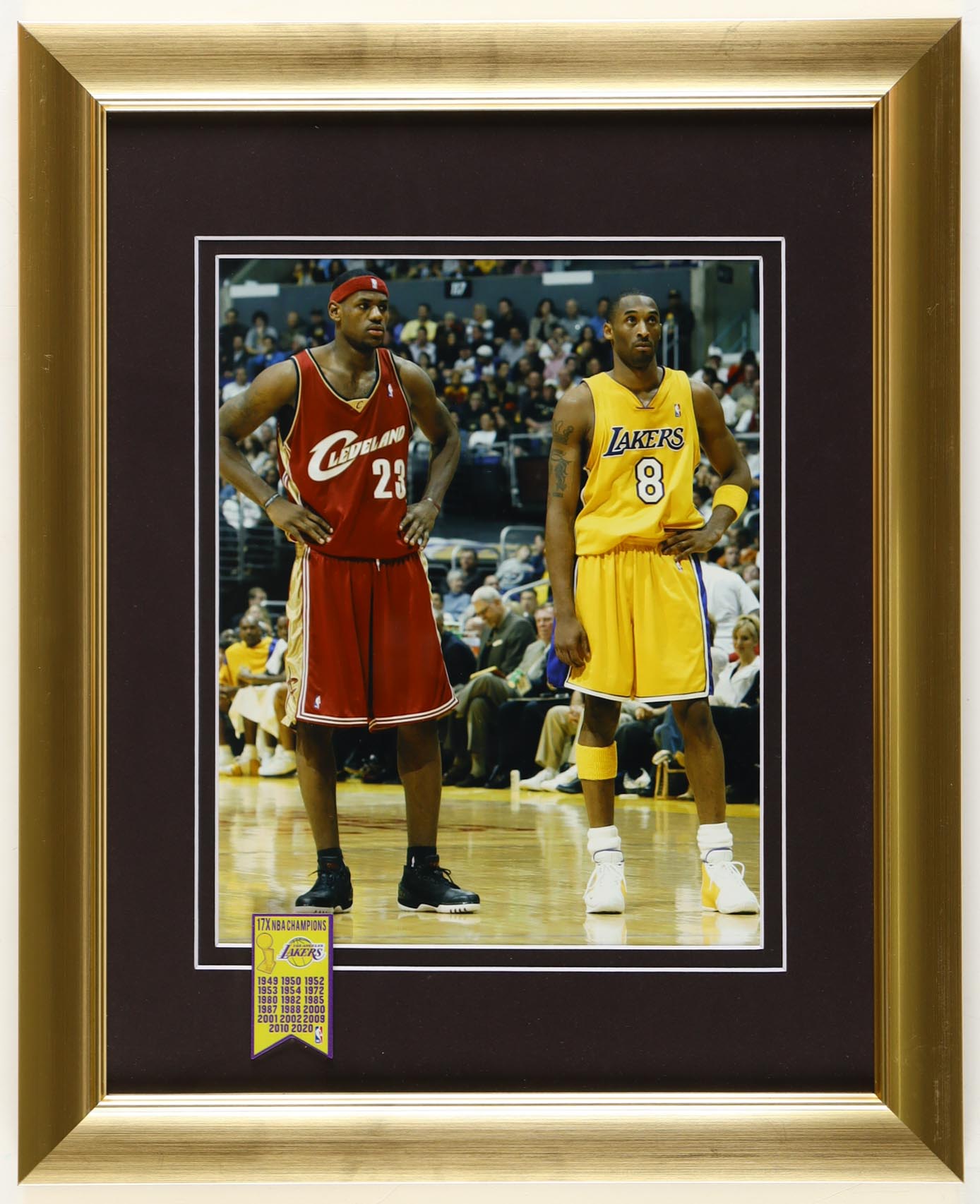 Kobe Bryant & LeBron James Custom Framed Photo Display With Lakers ...