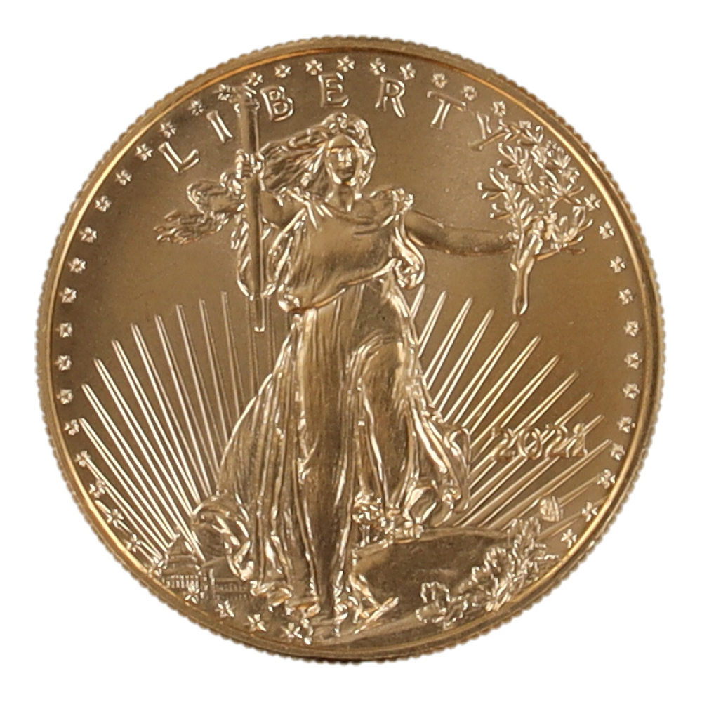 2021 U S Liberty 50 1oz Fine Gold Coin Pristine Auction