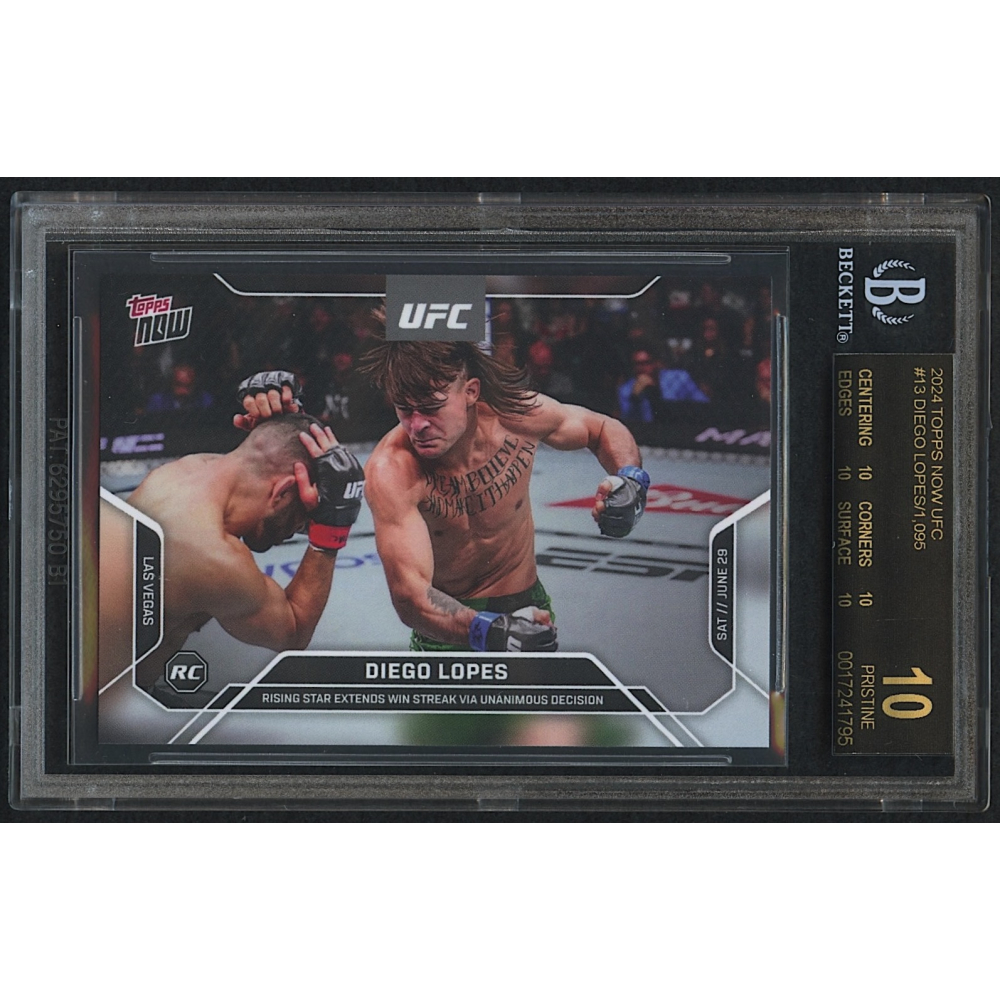Diego Lopes 2024 Topps Now UFC #13 RC (BGS Black Label 10) | Pristine ...