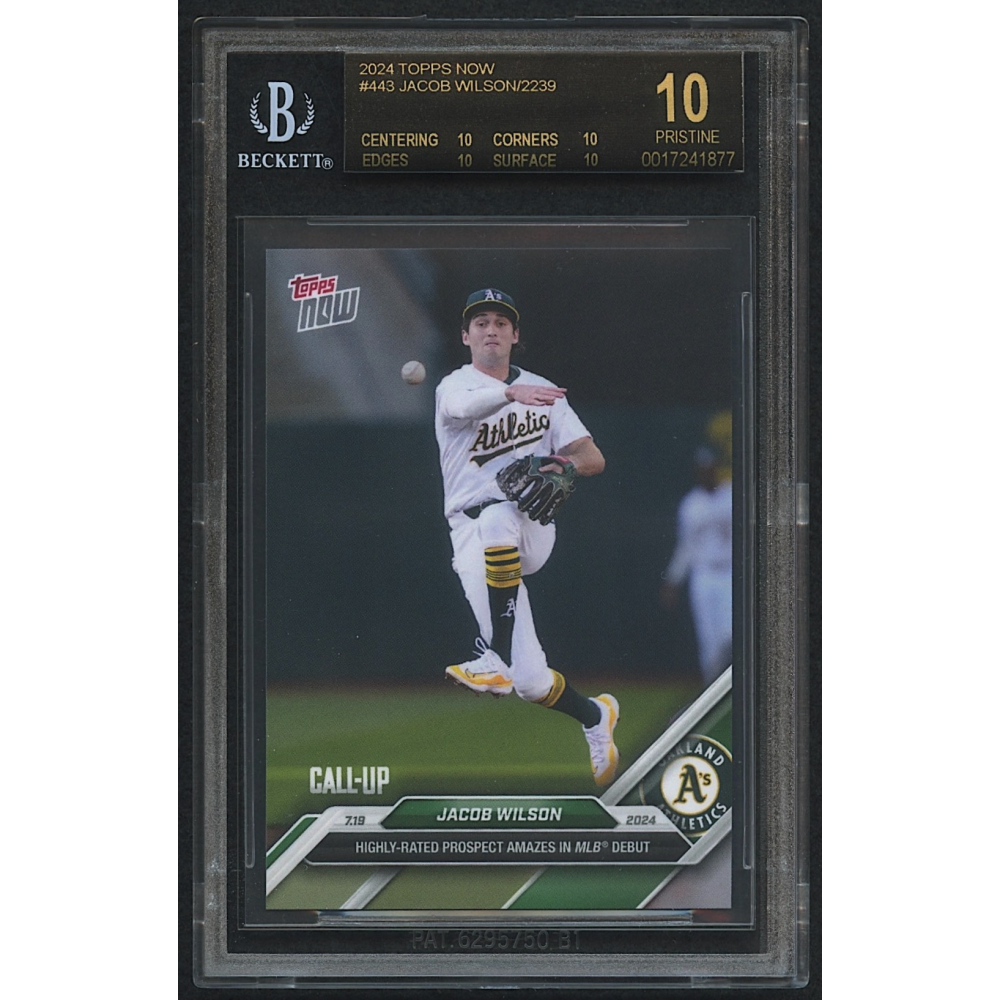 Jacob Wilson 2024 Topps Now #443 "Call-Up" RC (BGS Black Label 10 ...