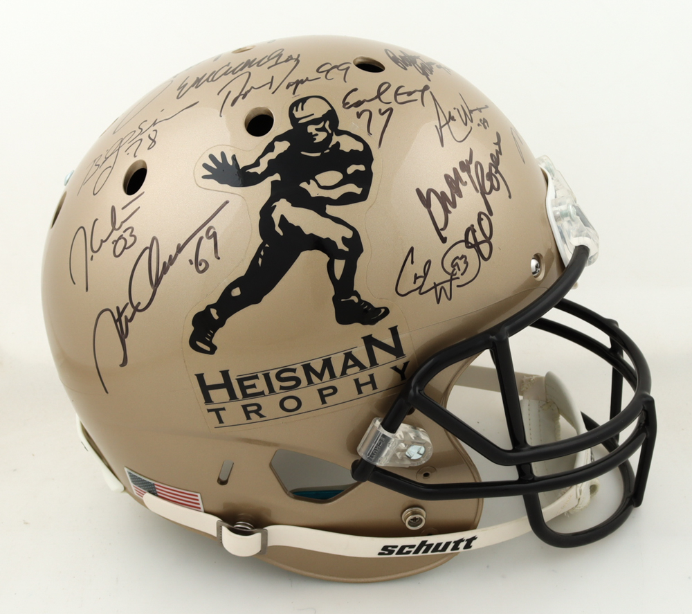 Heisman Trophy Logo Full-Size Helmet Signed By (14) with Earl Campbell ...