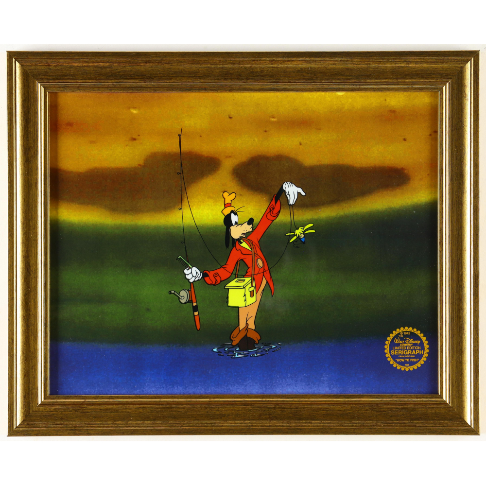 LE Walt Disney's "Goofy Gone Fishing - How To Fish" Custom Framed Two ...