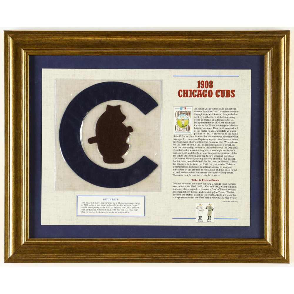 1908 Cubs "Cooperstown Collection" Custom Framed Commemorative Stat ...