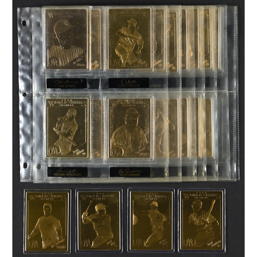 1998 World Series Complete Set of (32) 22Kt Gold Baseball Cards with ...