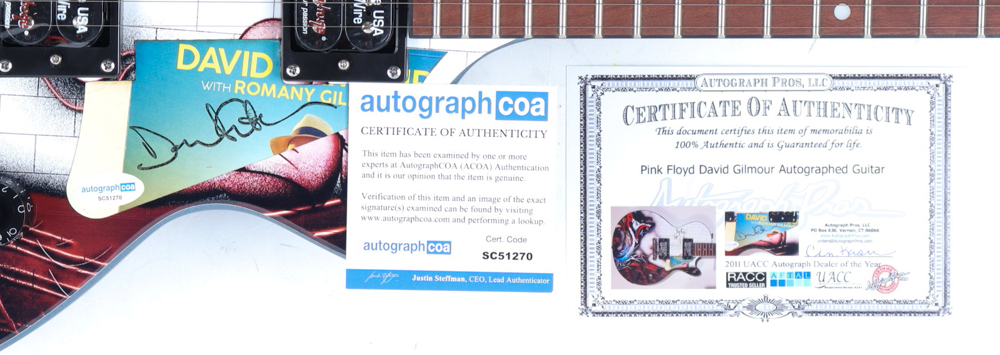 David Gilmour Signed "Pink Floyd" Epiphone Les Paul Electric Guitar ...