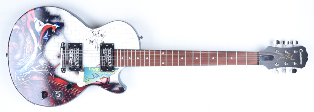David Gilmour Signed "Pink Floyd" Epiphone Les Paul Electric Guitar ...