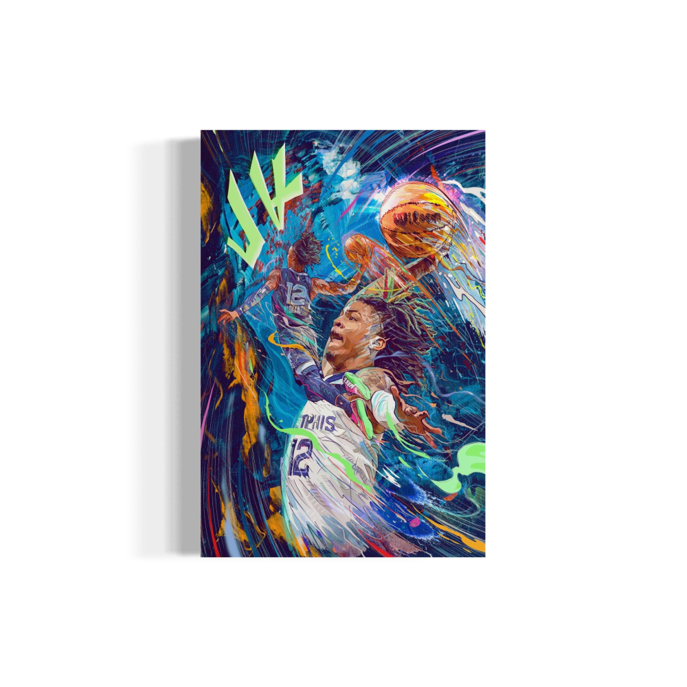 Ja Morant Grizzles Custom Framed Canvas | Pristine Auction