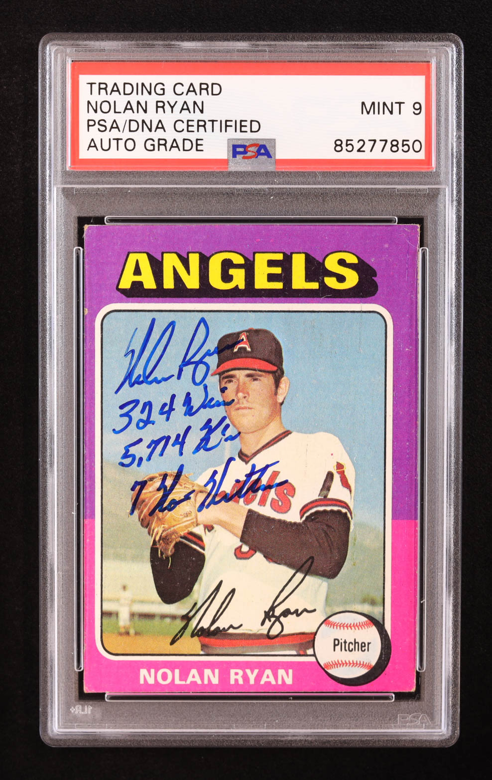 Nolan Ryan Signed 1975 Topps #500 With Multiple Career Stat ...
