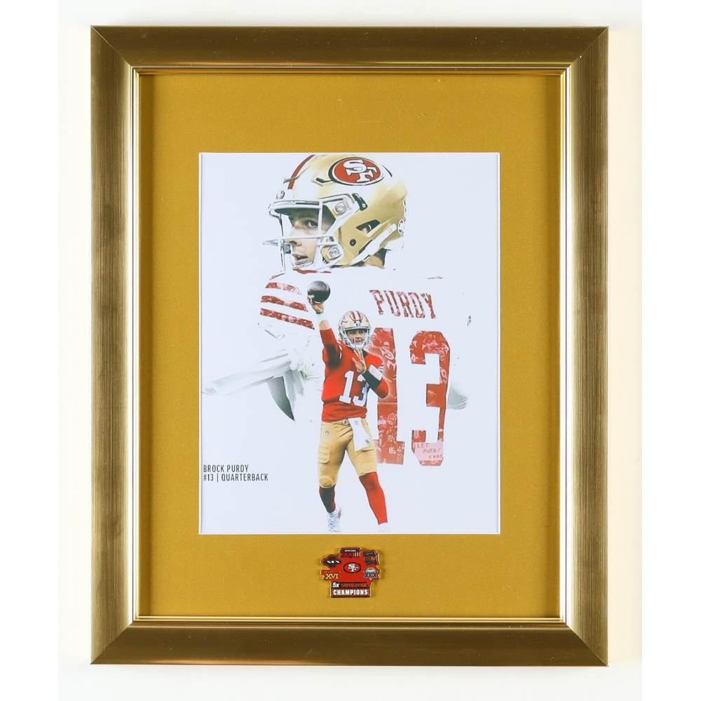 Brock Purdy 49ers Custom Framed Photo Display With 5x Super Bowl ...