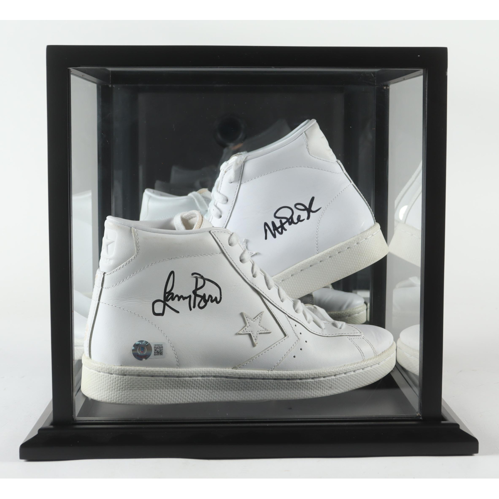 Magic Johnson & Larry Bird Signed Pair Of Vintage Converse All Star ...