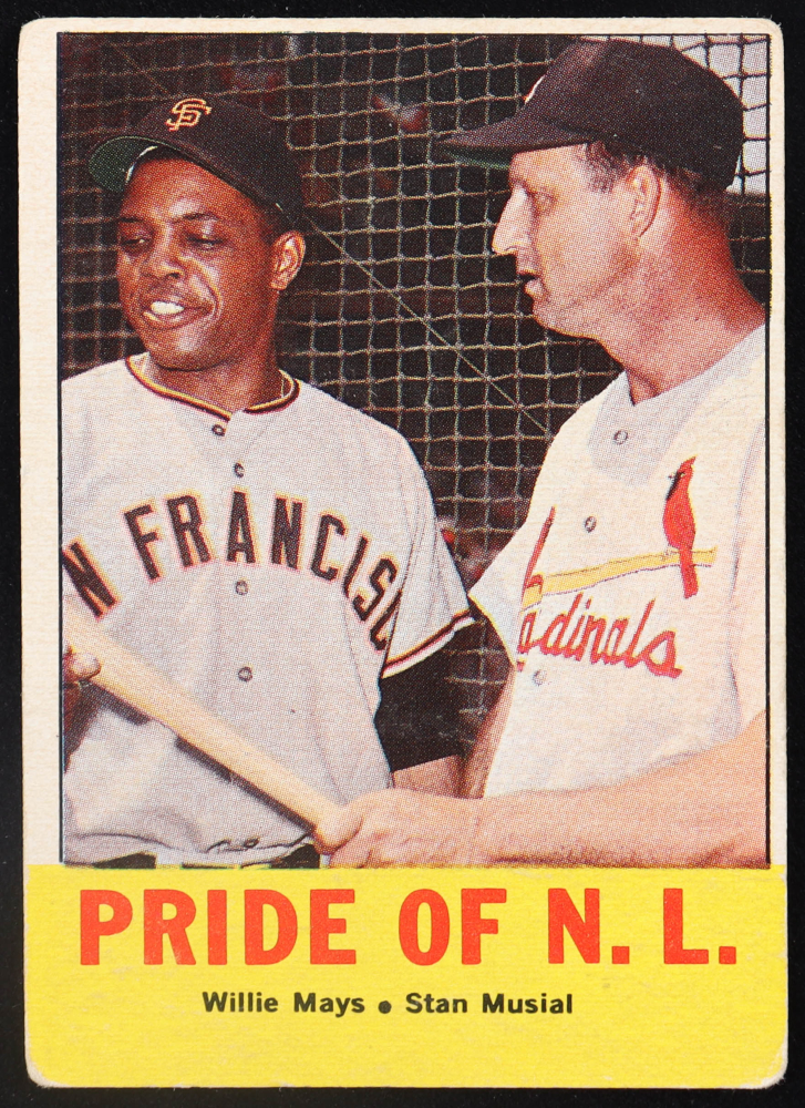Willie Mays / Stan Musial 1963 Topps #138 / Pride of NL | Pristine Auction