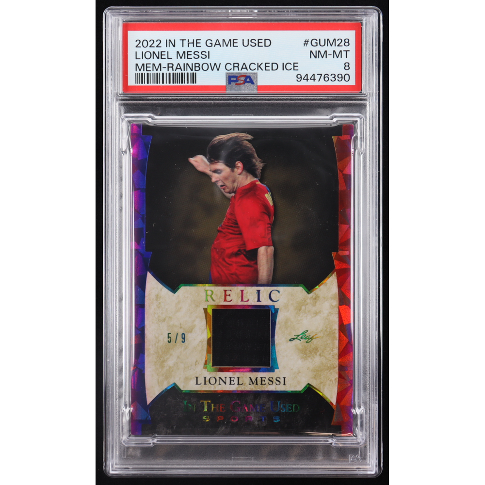 Lionel Messi 2022 ITG Used Sports Relic Memorabilia Rainbow Cracked Ice ...