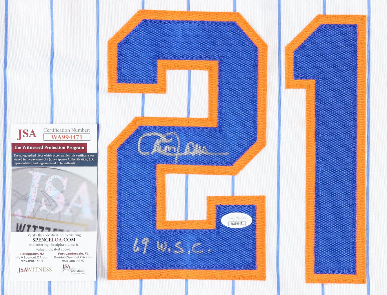 Cleon Jones Signed Mets Jersey Inscribed "69 W.S. Champs" (JSA ...