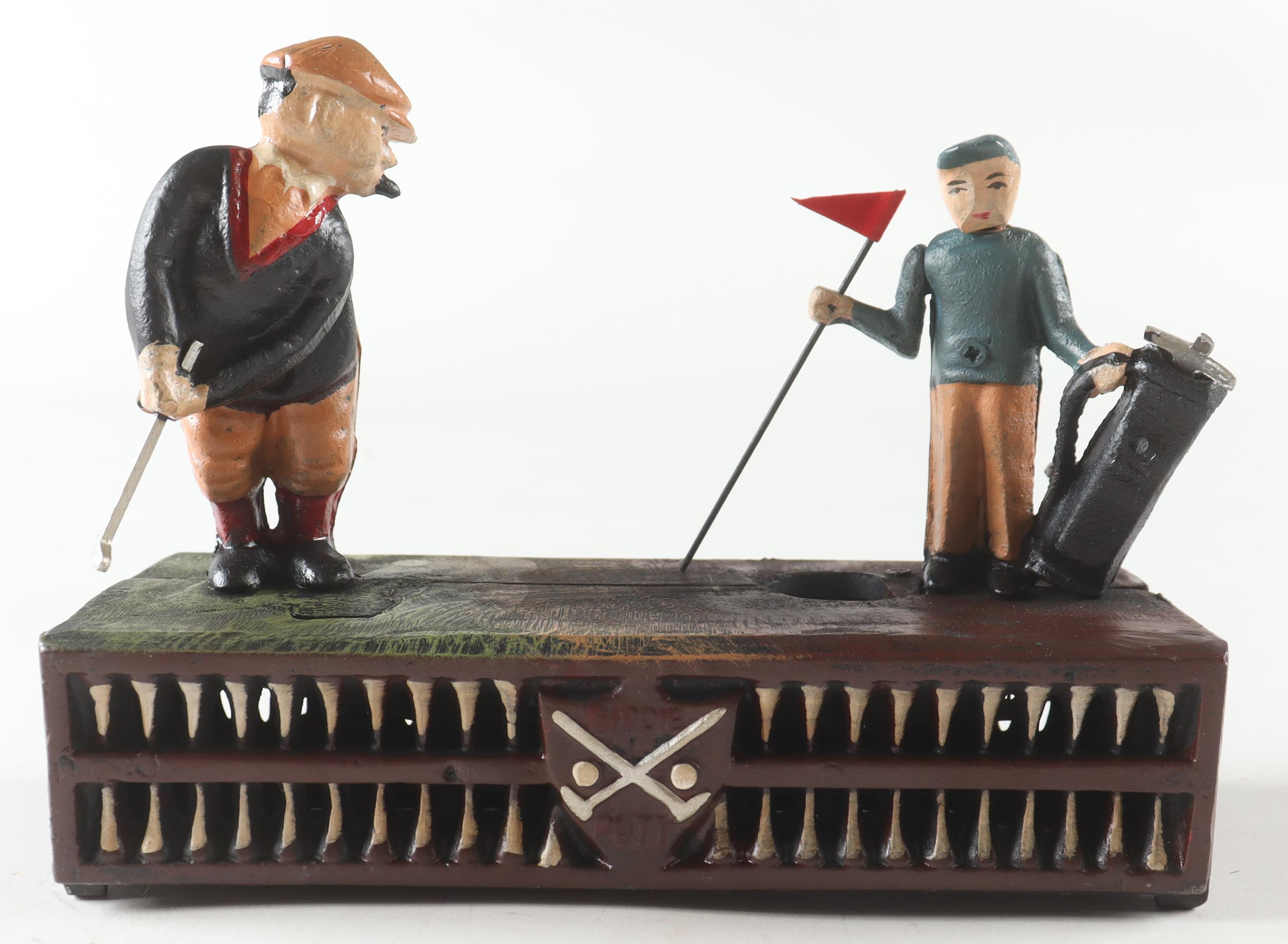 Vintage Mechanical Golf Iron Coin Bank | Pristine Auction