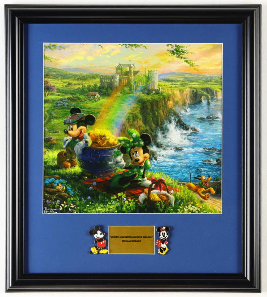 Thomas Kinkade "Mickey and Minnie Mouse in Ireland" Custom Framed Print ...