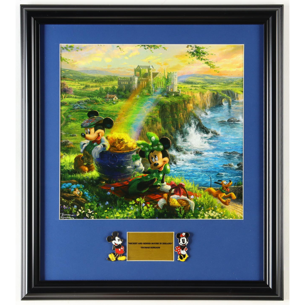 Thomas Kinkade "Mickey and Minnie Mouse in Ireland" Custom Framed Print ...