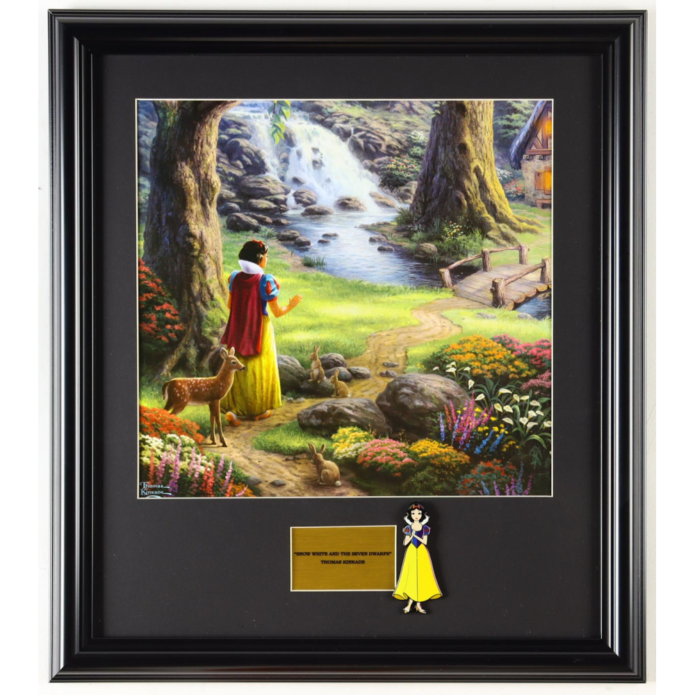 Thomas Kinkade "Snow White" Custom Framed Print Display with Disney ...
