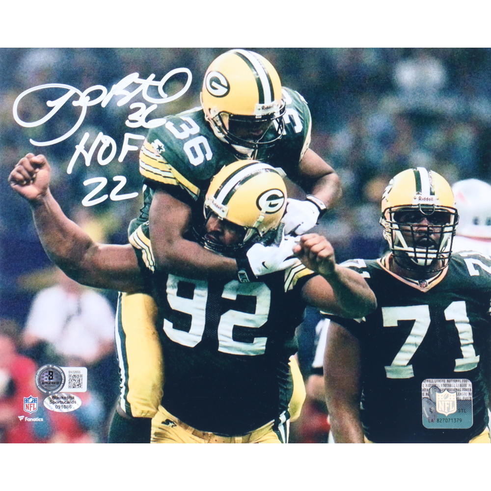 LeRoy Butler Signed Packers 8x10 Photo Inscribed "HOF 22" (Beckett ...
