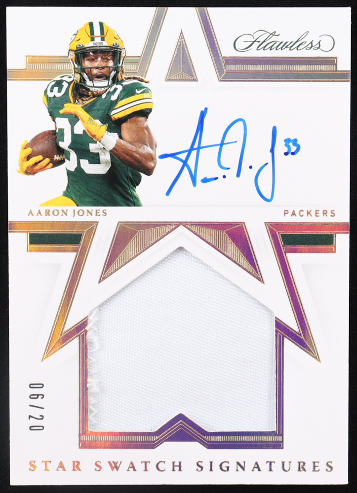 Aaron Jones 2021 Panini Flawless Star Swatch Signatures Holo Gold # ...