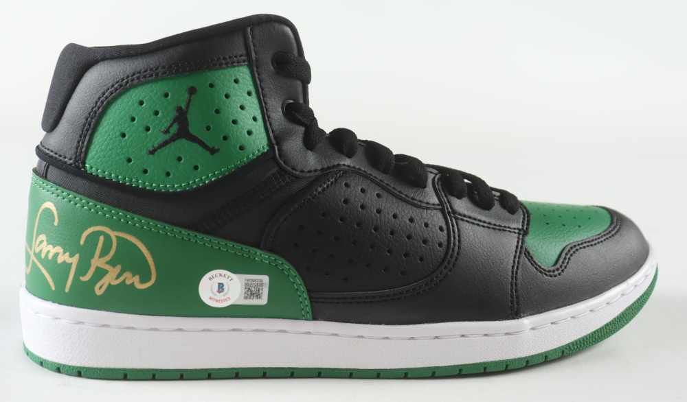 Larry Bird Signed Vintage Nike Air Jordan Celtics Basketball Shoe ...