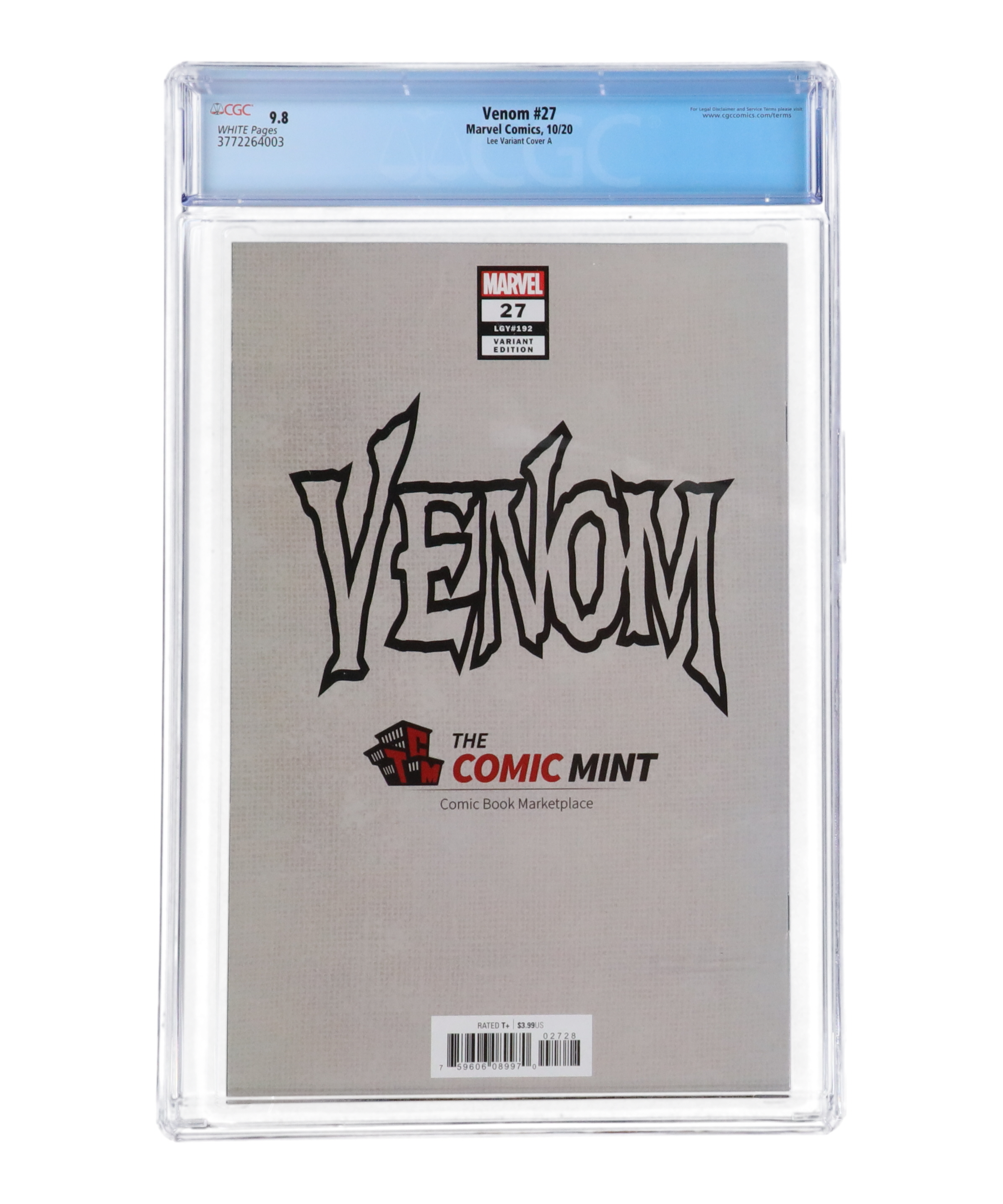 2020 "Venom" Issue #27 Lee Variant Cover A Marvel Comic Book (CGC 9.8 ...