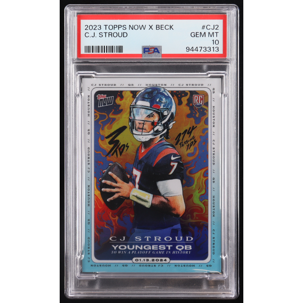 CJ Stroud 2023 Topps Now CJ Stroud Record Breaker #CJ2 RC (PSA 10 ...