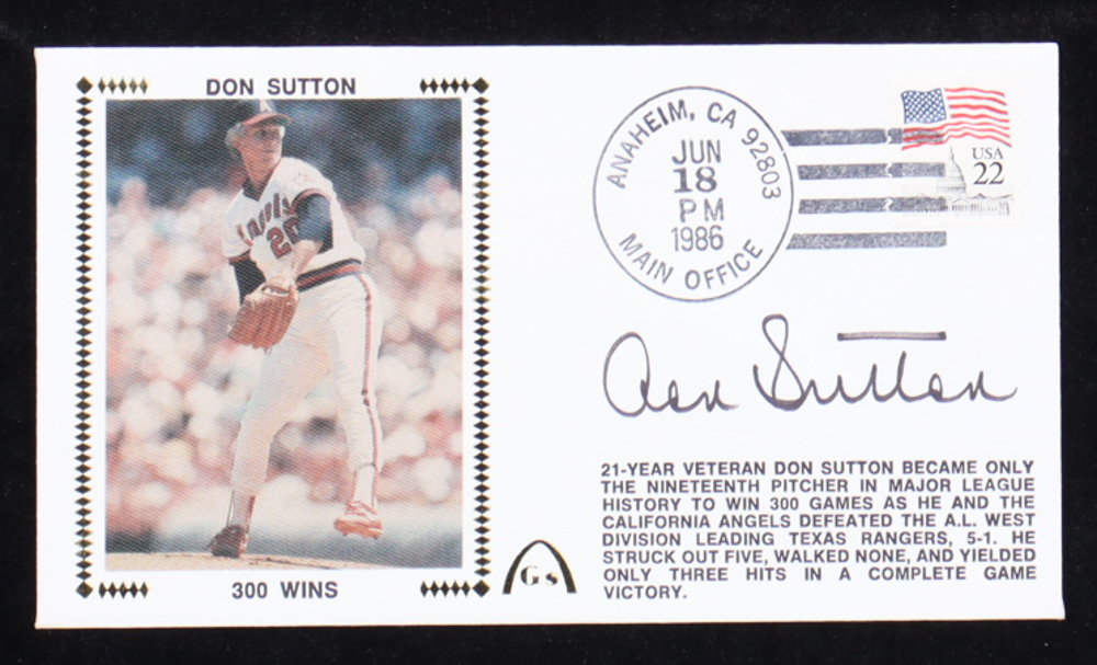 Don Sutton Signed 1986 "Don Sutton - 300 Wins" FDC Envelope (Beckett ...
