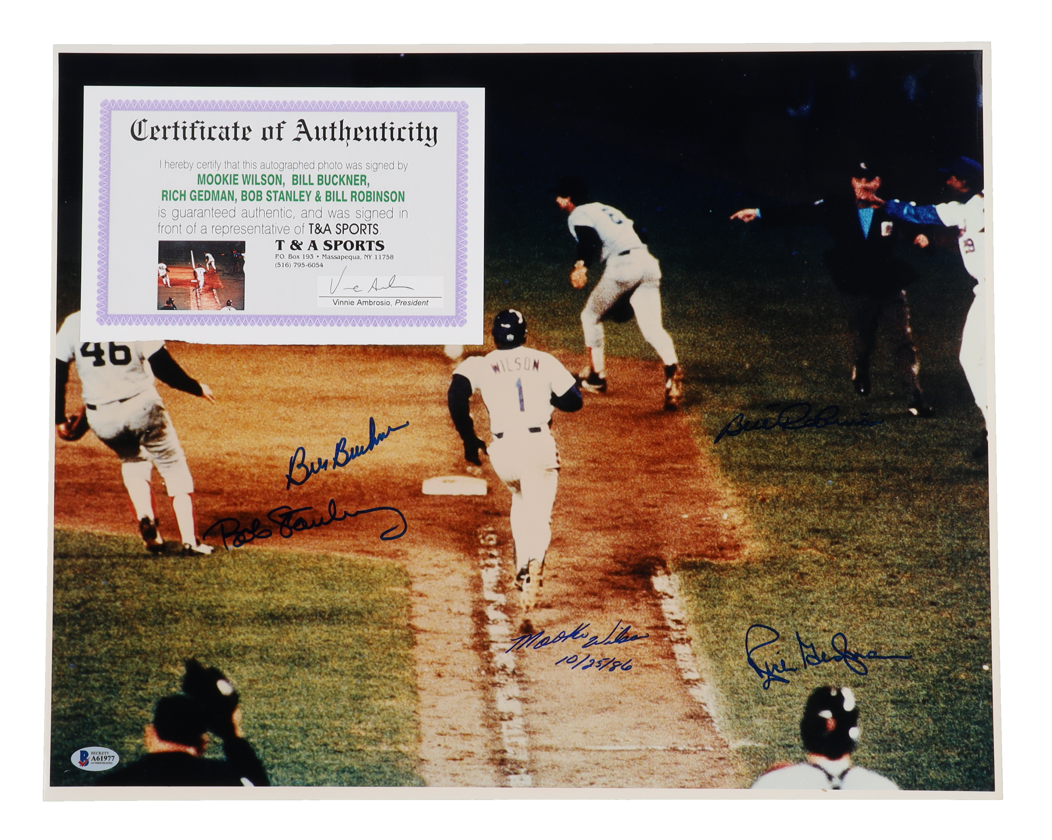Red Sox / Mets 1986 World Series 16x20 Photo Signed By (5) With Mookie ...