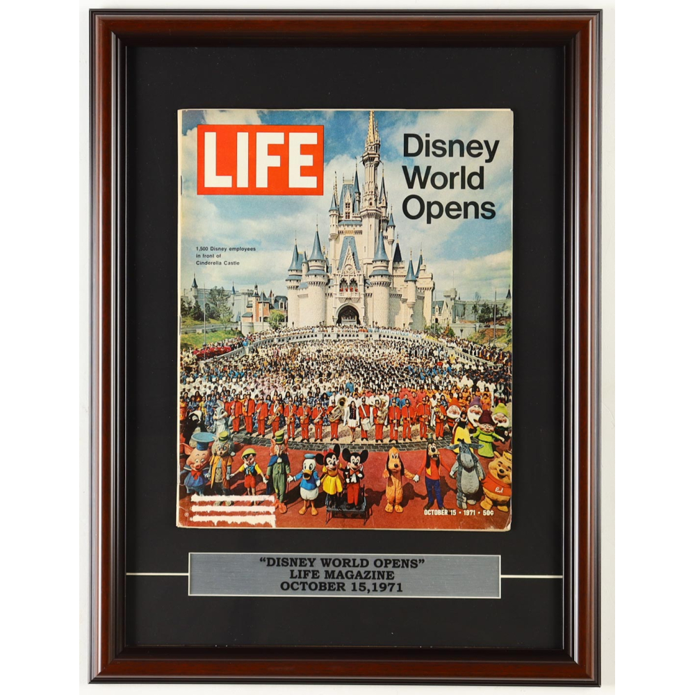 1971 "Disney World Opens" Life Magazine Custom Framed Display ...