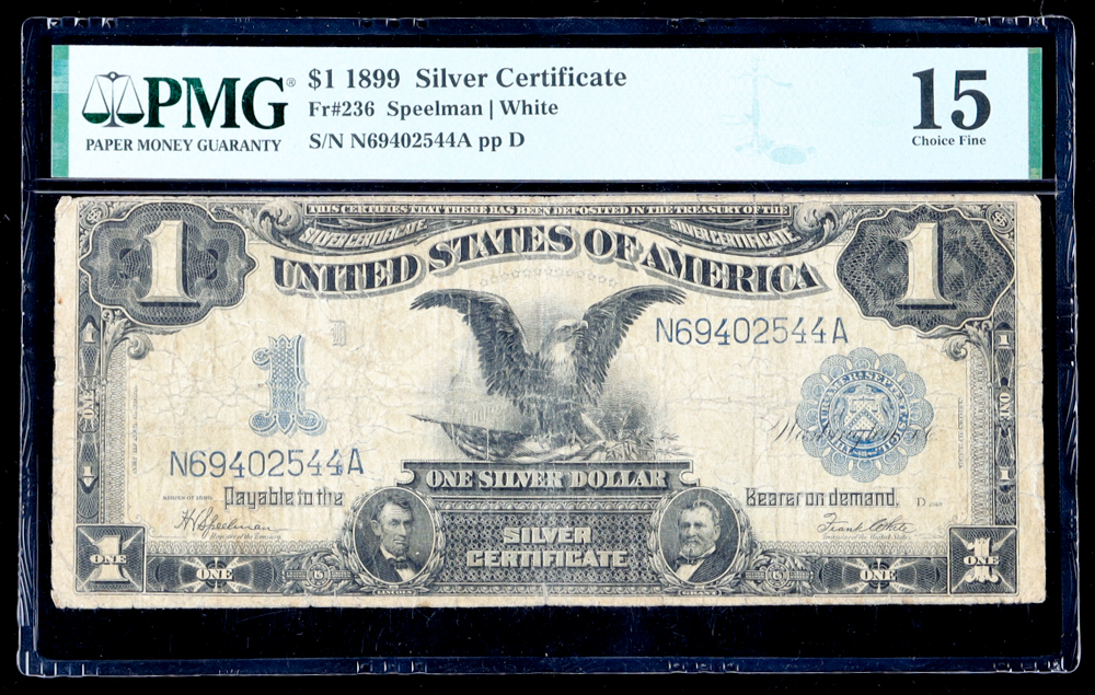 1899 U.S. $1 "Black Eagle" Silver Certificate - Fr. 236 Signed: Speelman / White (PMG Choice ...