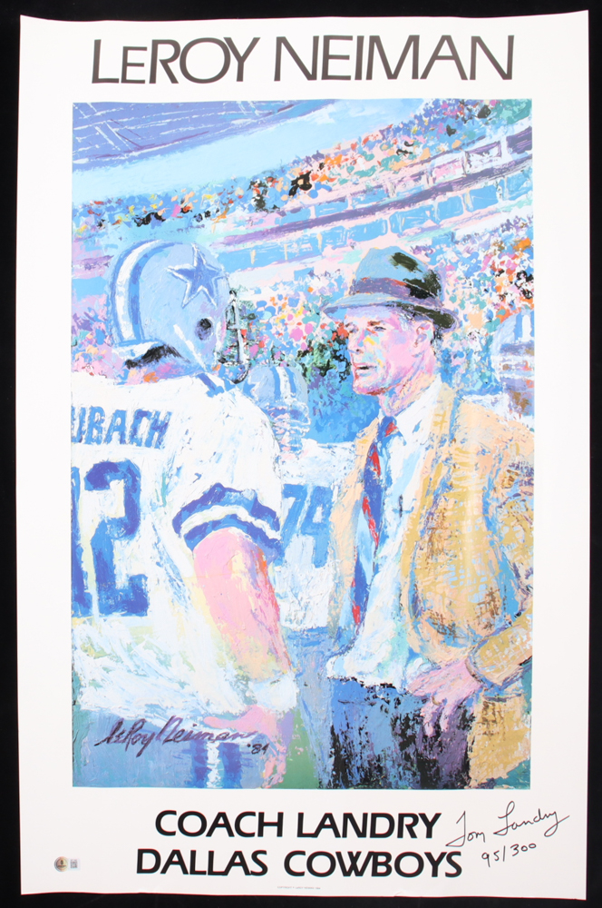 Tom Landry Signed LE 1984 "Staubach & Landry" Art Print By LeRoy Neiman ...