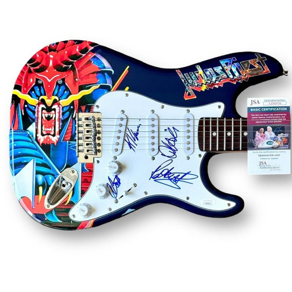 "Judas Priest" Custom Stratocaster Style Guitar Band-Signed By (4) with ...