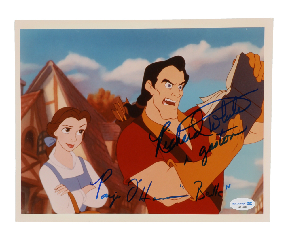 Richard White & Paige O’Hara Signed "Beauty and The Beast" 8x10 Photo ...