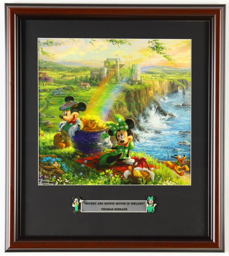 Thomas Kinkade "Mickey and Minnie Mouse in Ireland" Custom Framed Print ...